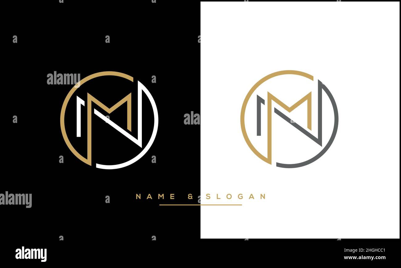 Modern abstract letter MN, NM logo design. Minimal MN, NM initial based ...