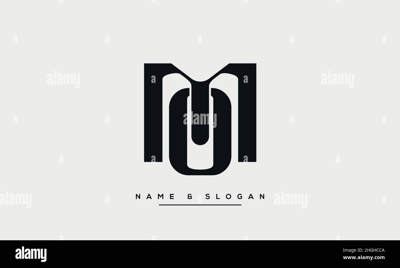 Modern abstract letter MO, OM logo design. Minimal MO, OM initial based icon vector Stock Vector ...