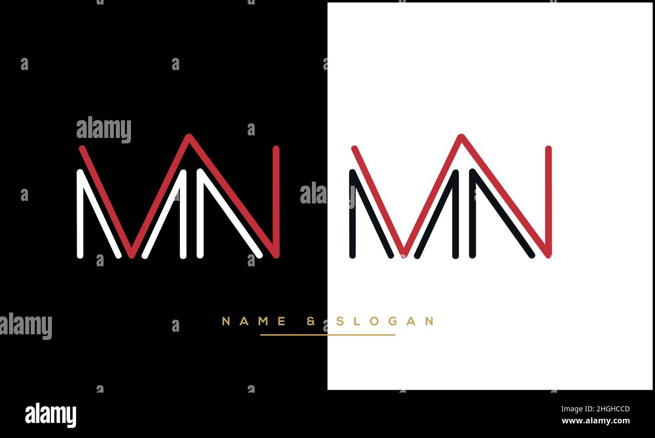 Modern abstract letter MN, NM logo design. Minimal MN, NM initial based ...