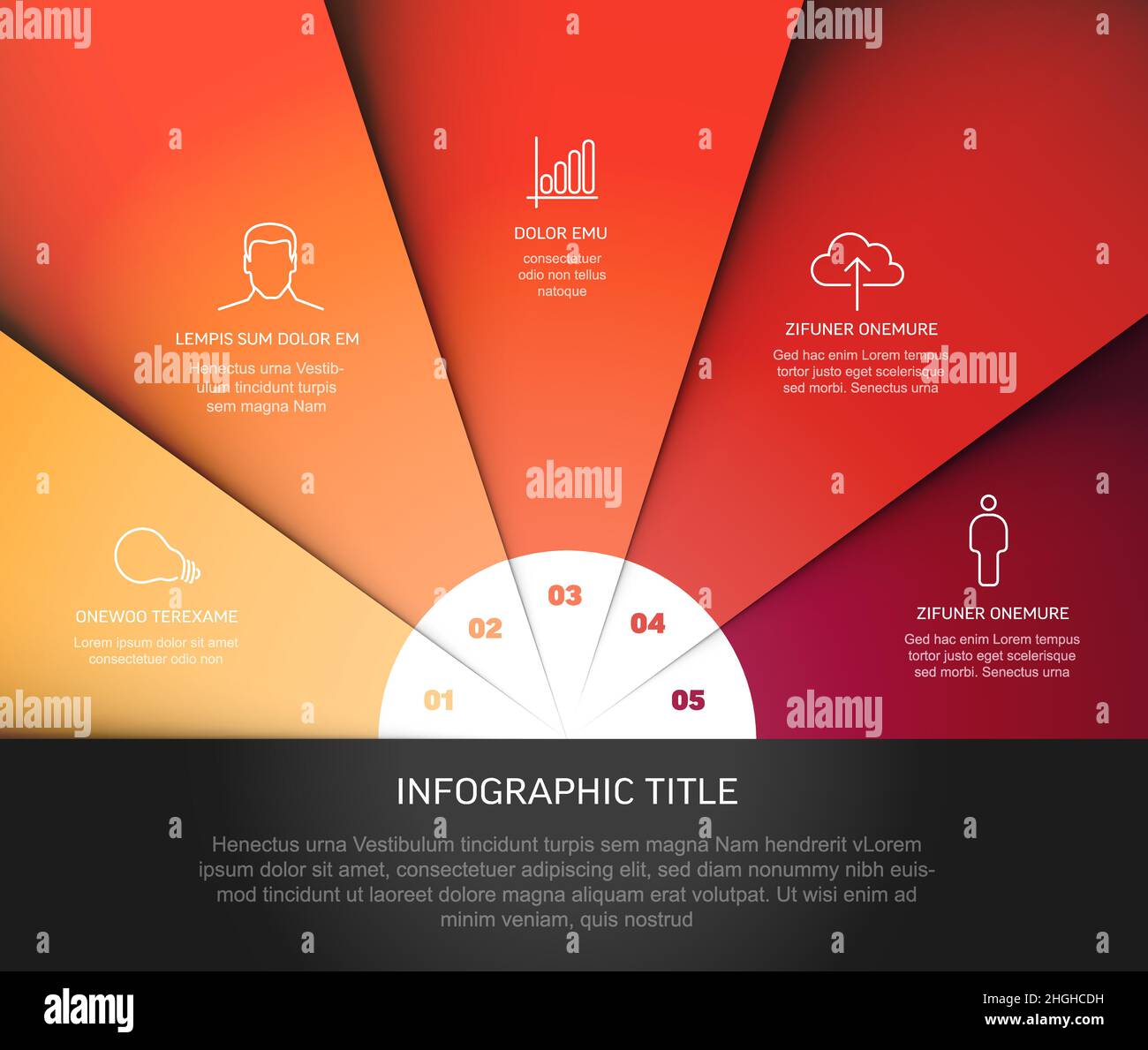 Vector multipurpose Infographic template with five elements ...