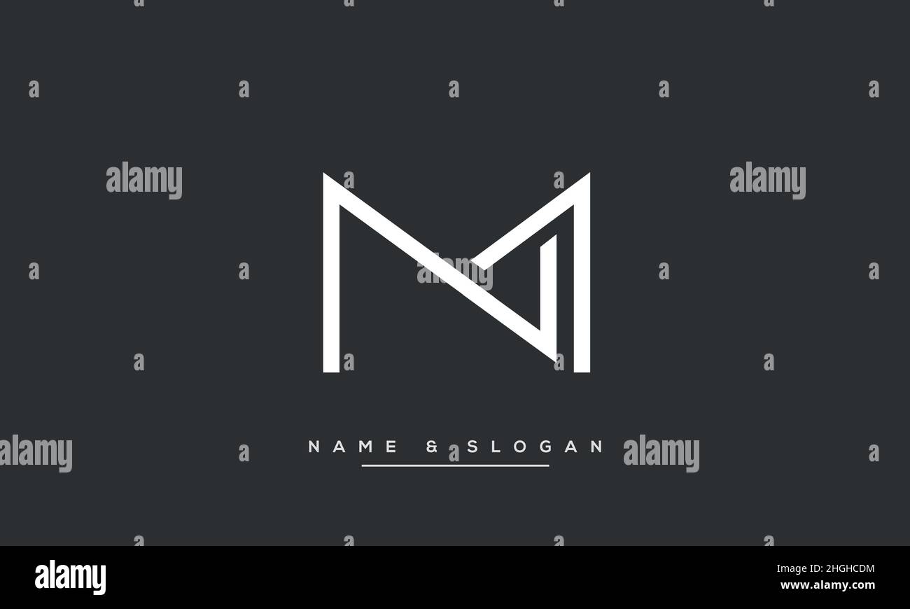 Modern abstract letter MN, NM logo design. Minimal MN, NM initial based ...