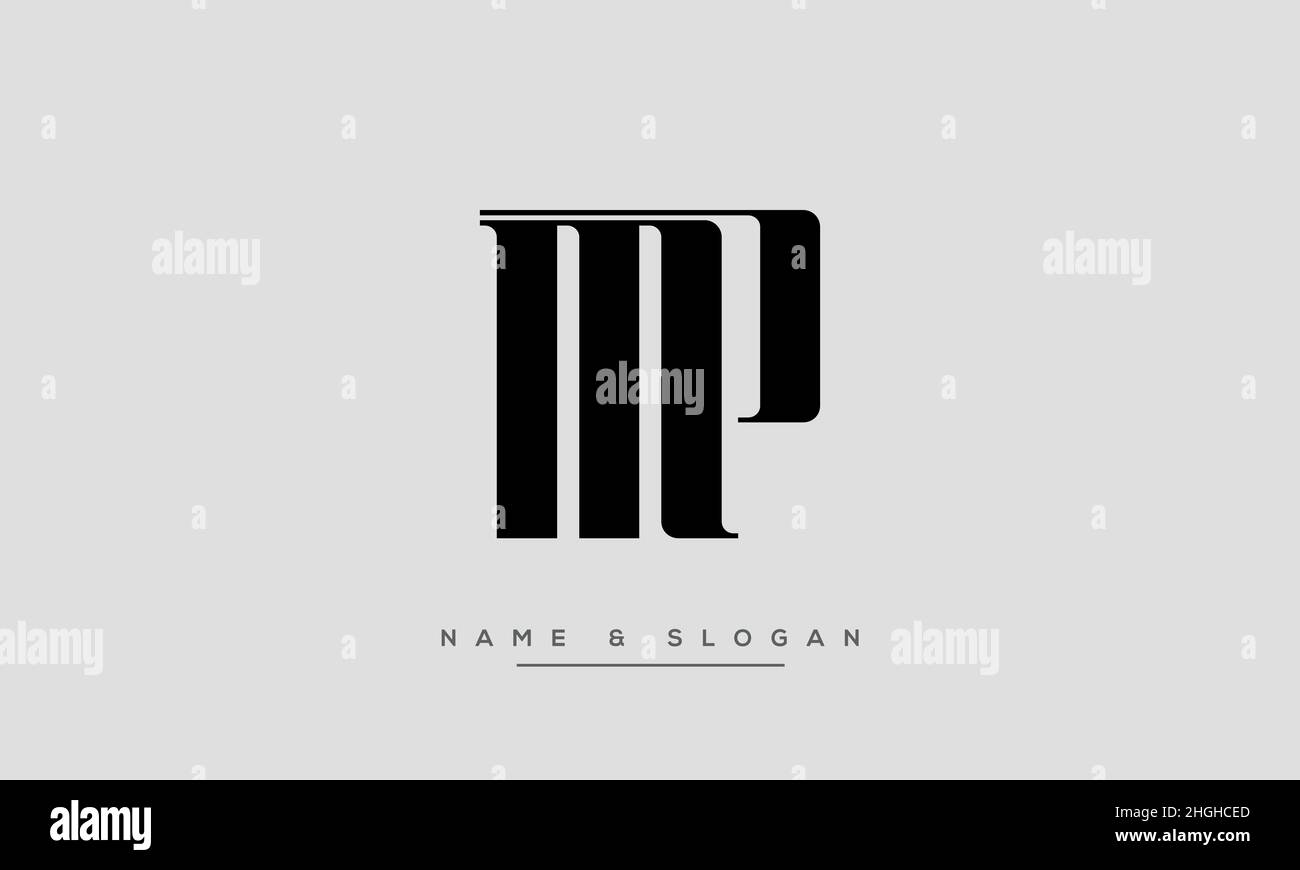 Modern abstract letter MP, PM logo design. Minimal MP, PM initial based ...