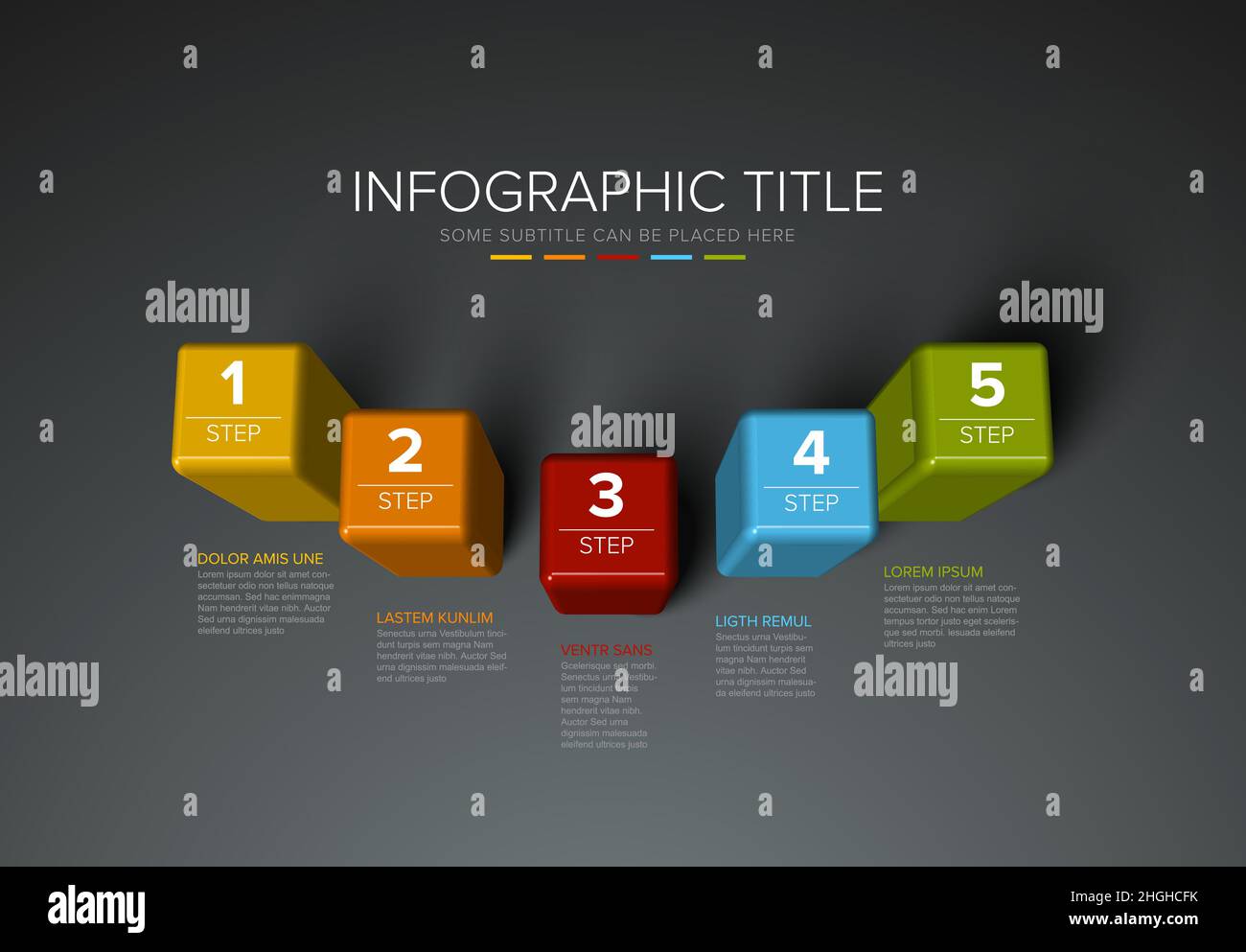 Vector multipurpose Infographic template made from five color prism ...