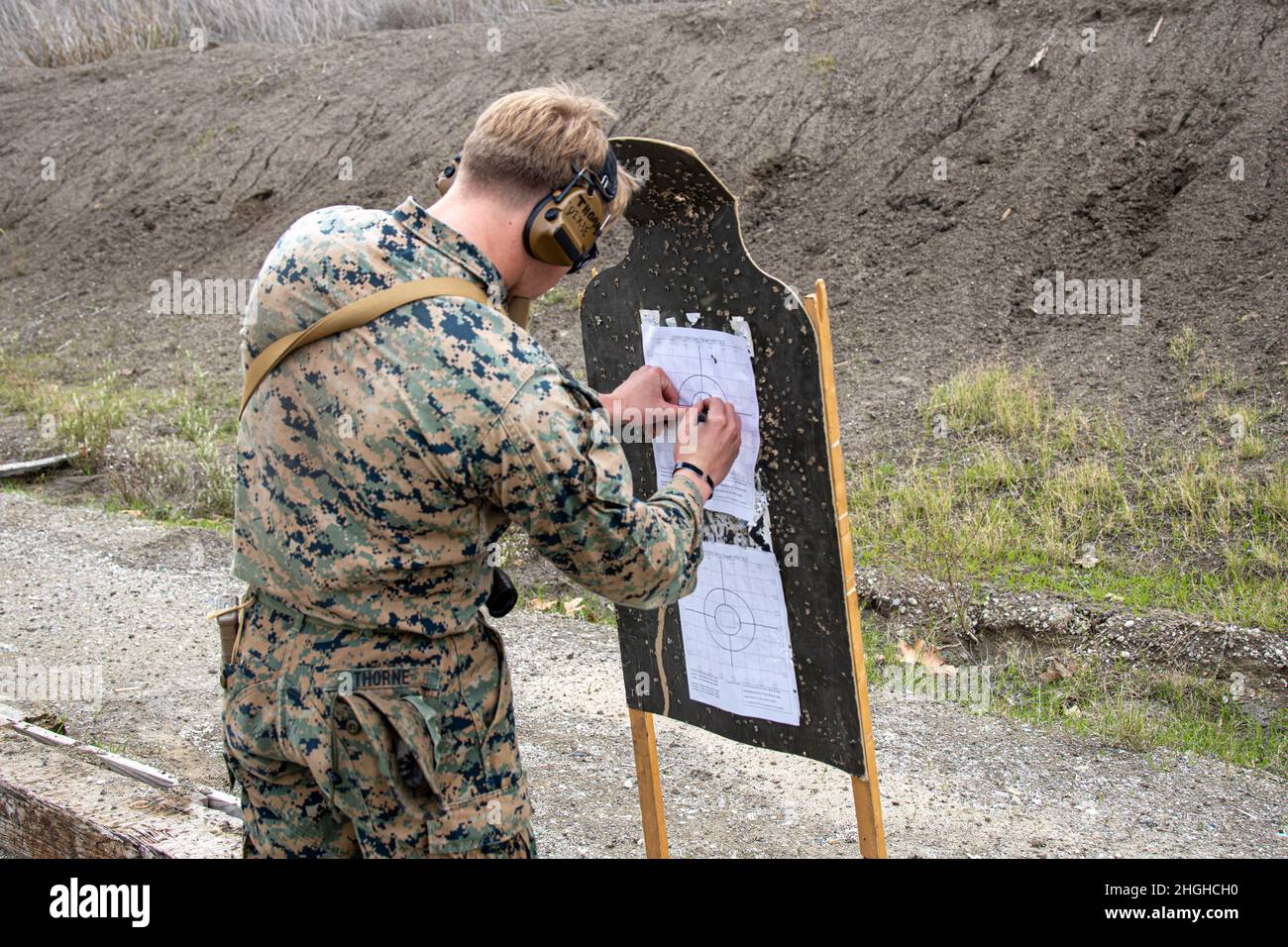 U.S. Marine Corps Lance Cpl. Samuel Thorne, a rifleman with 1st Platoon ...