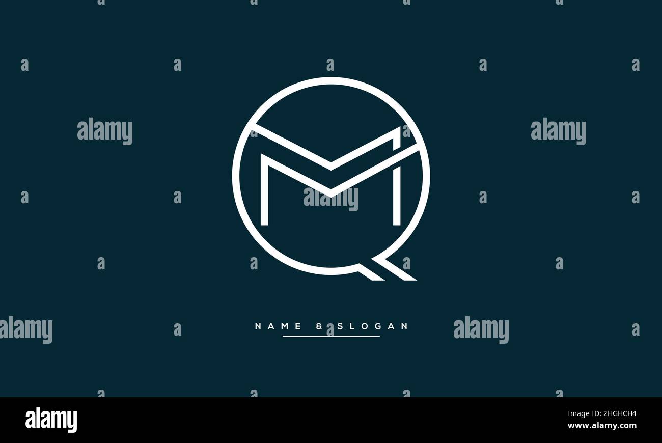 Modern abstract letter MQ, QM logo design. Minimal MQ, QM initial based ...