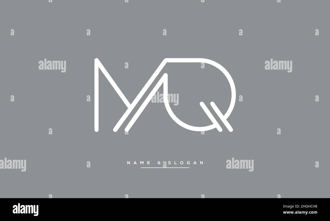 Modern abstract letter MQ, QM logo design. Minimal MQ, QM initial based ...