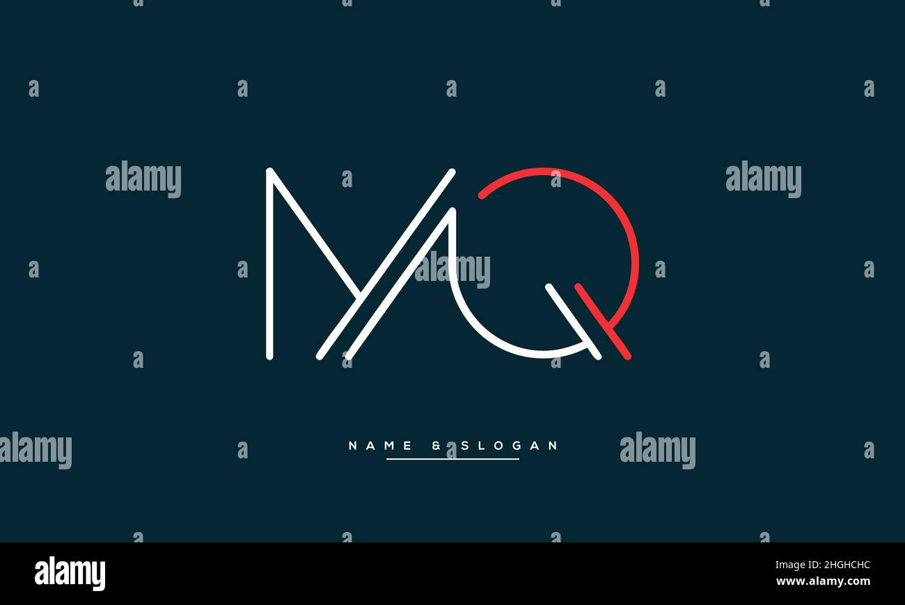 Modern abstract letter MQ, QM logo design. Minimal MQ, QM initial based ...
