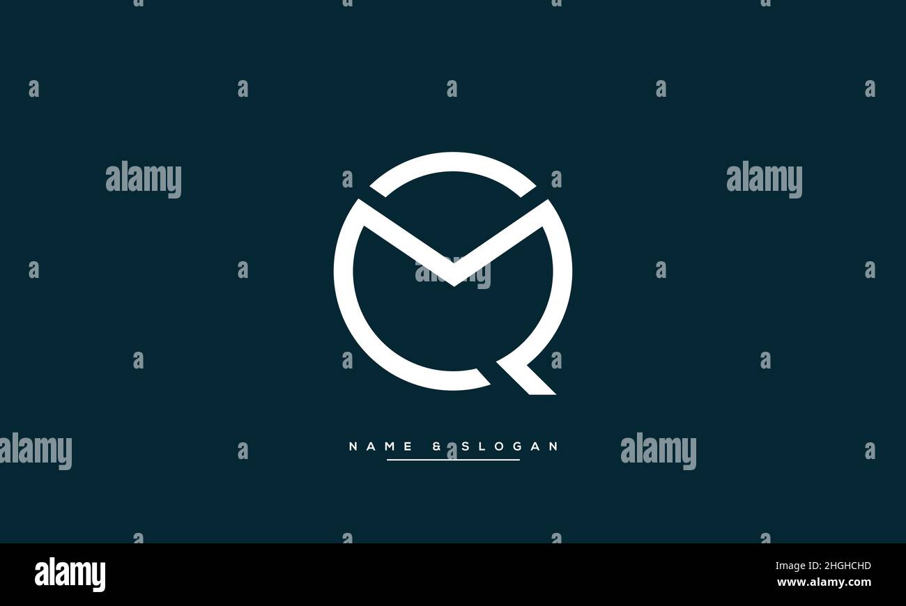 Modern abstract letter MQ, QM logo design. Minimal MQ, QM initial based ...