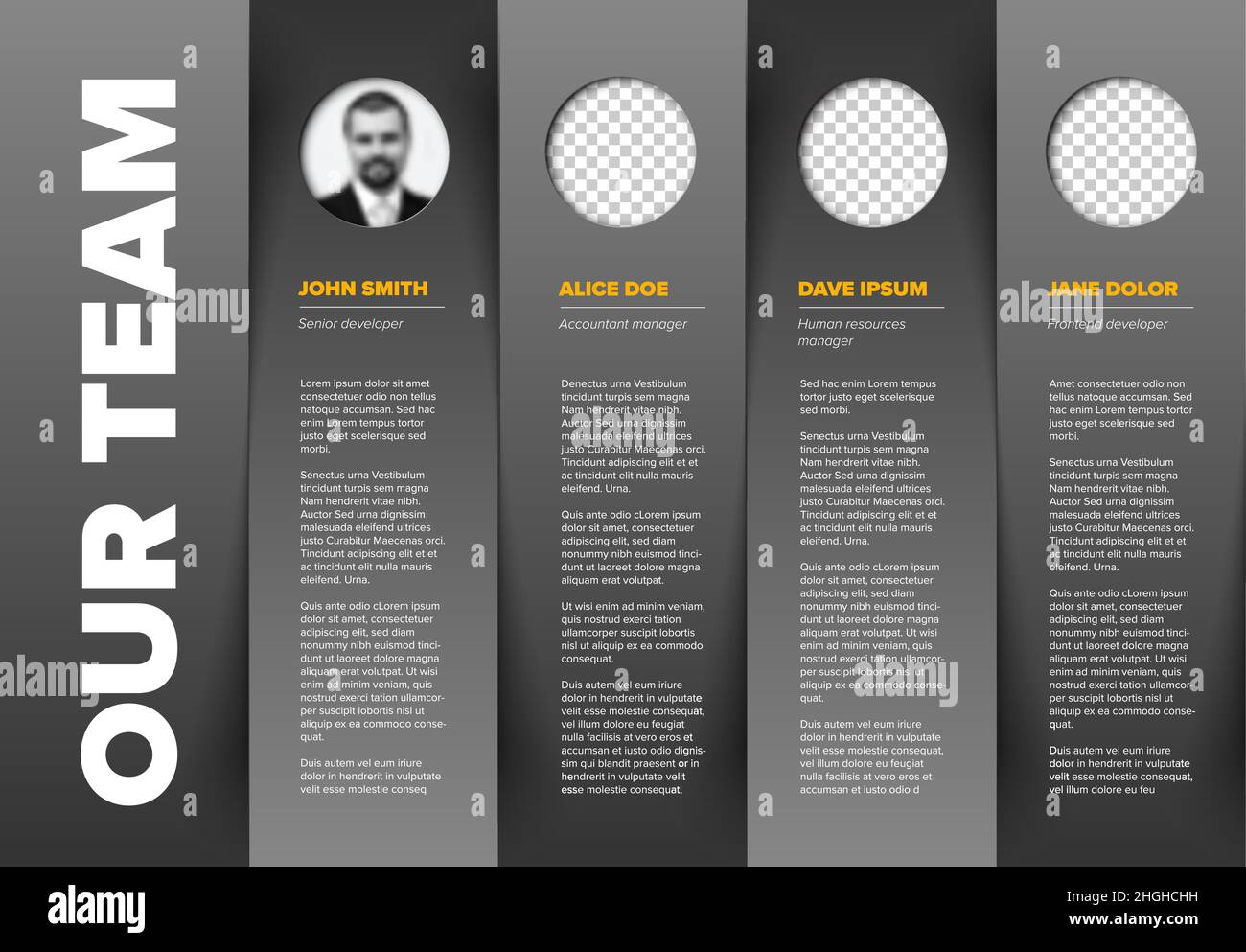 Company team presentation template with team profile photos ...