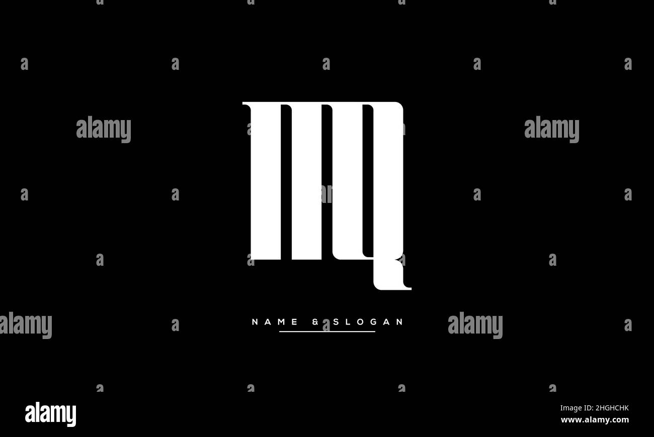 Modern abstract letter MQ, QM logo design. Minimal MQ, QM initial based ...