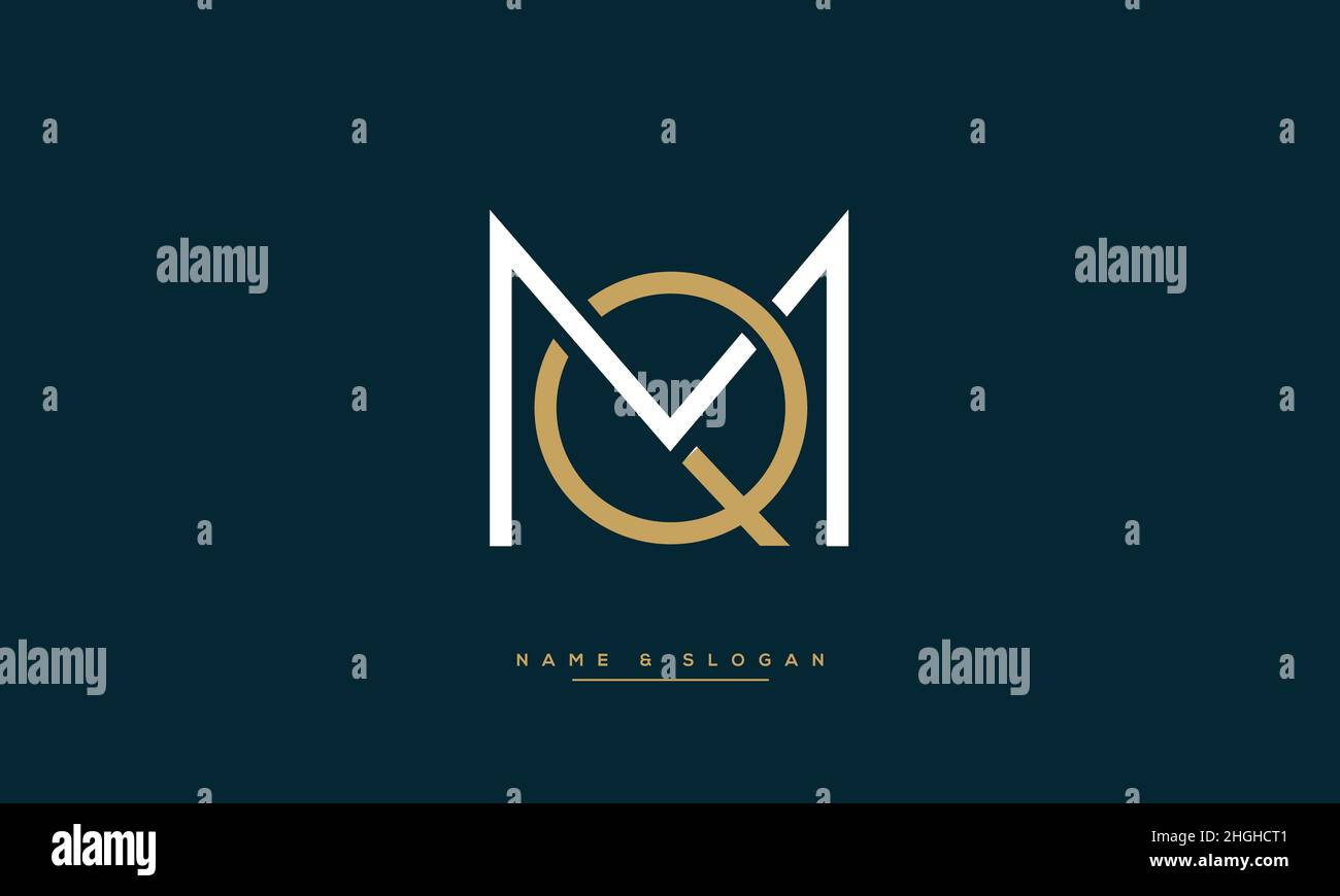 Modern abstract letter MQ, QM logo design. Minimal MQ, QM initial based ...