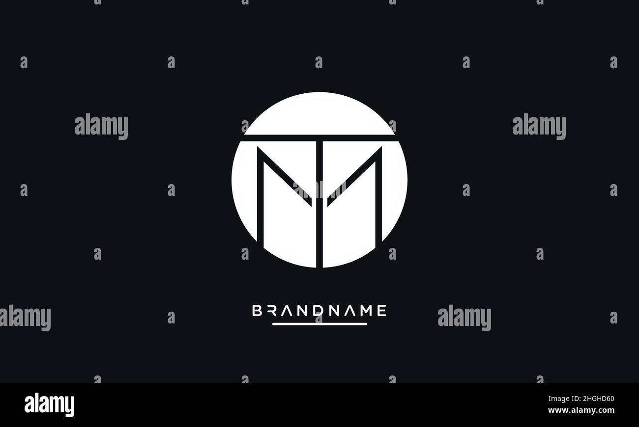Modern abstract letter MT, TM logo design. Minimal MT, TM initial based ...