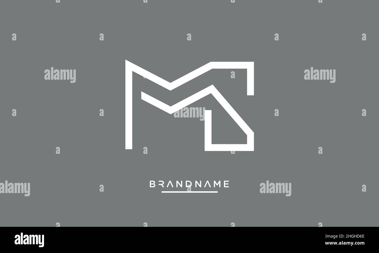 Modern abstract letter MS, SM logo design. Minimal MS, SM initial based ...