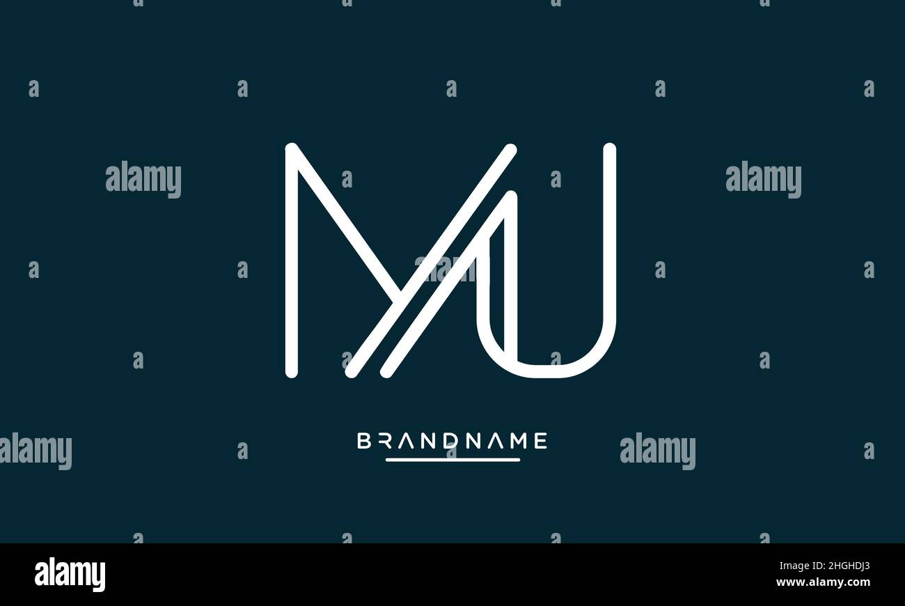 Modern abstract letter MU, UM logo design. Minimal MU, UM initial based ...