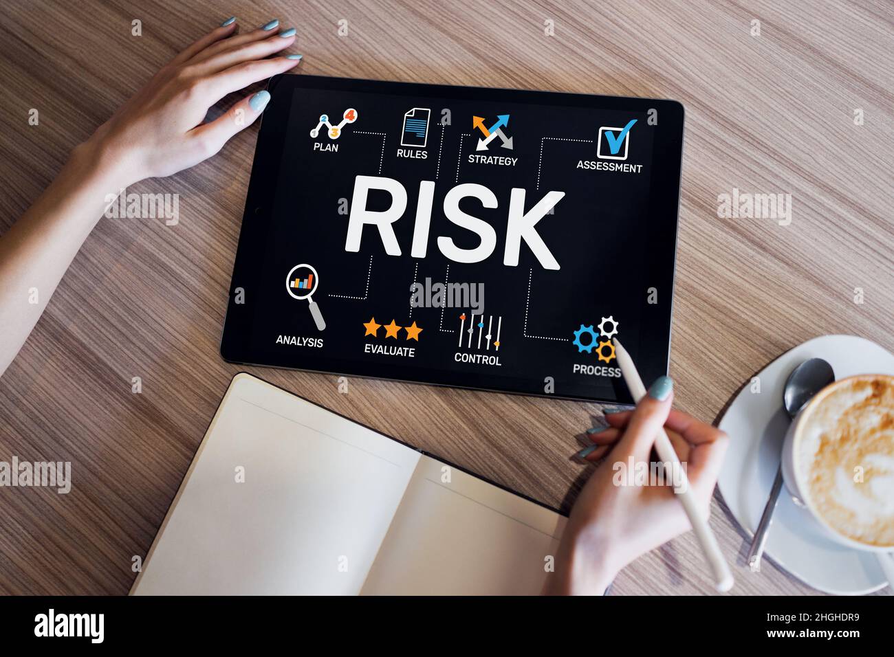 Risk management business and technology concept on virtual screen Stock ...