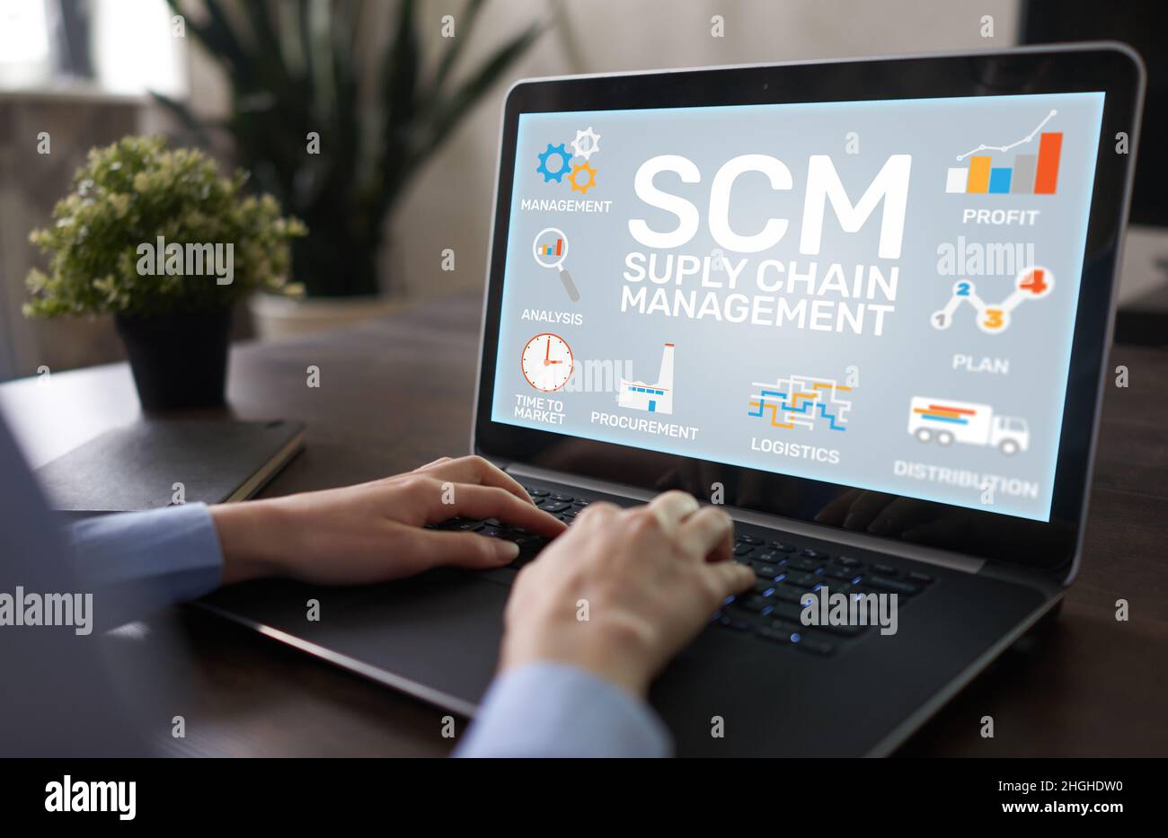 SCM - Supply Chain Management and business strategy concept on the ...