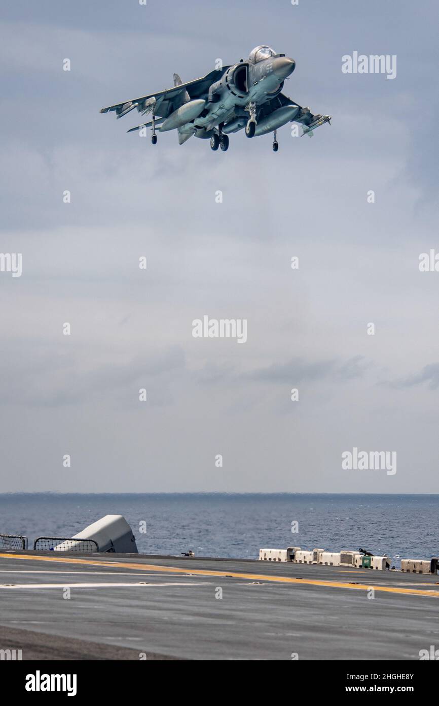 SOUTH CHINA SEA (Jan. 14, 2022) ) An AV-8B Harrier attached to Marine ...