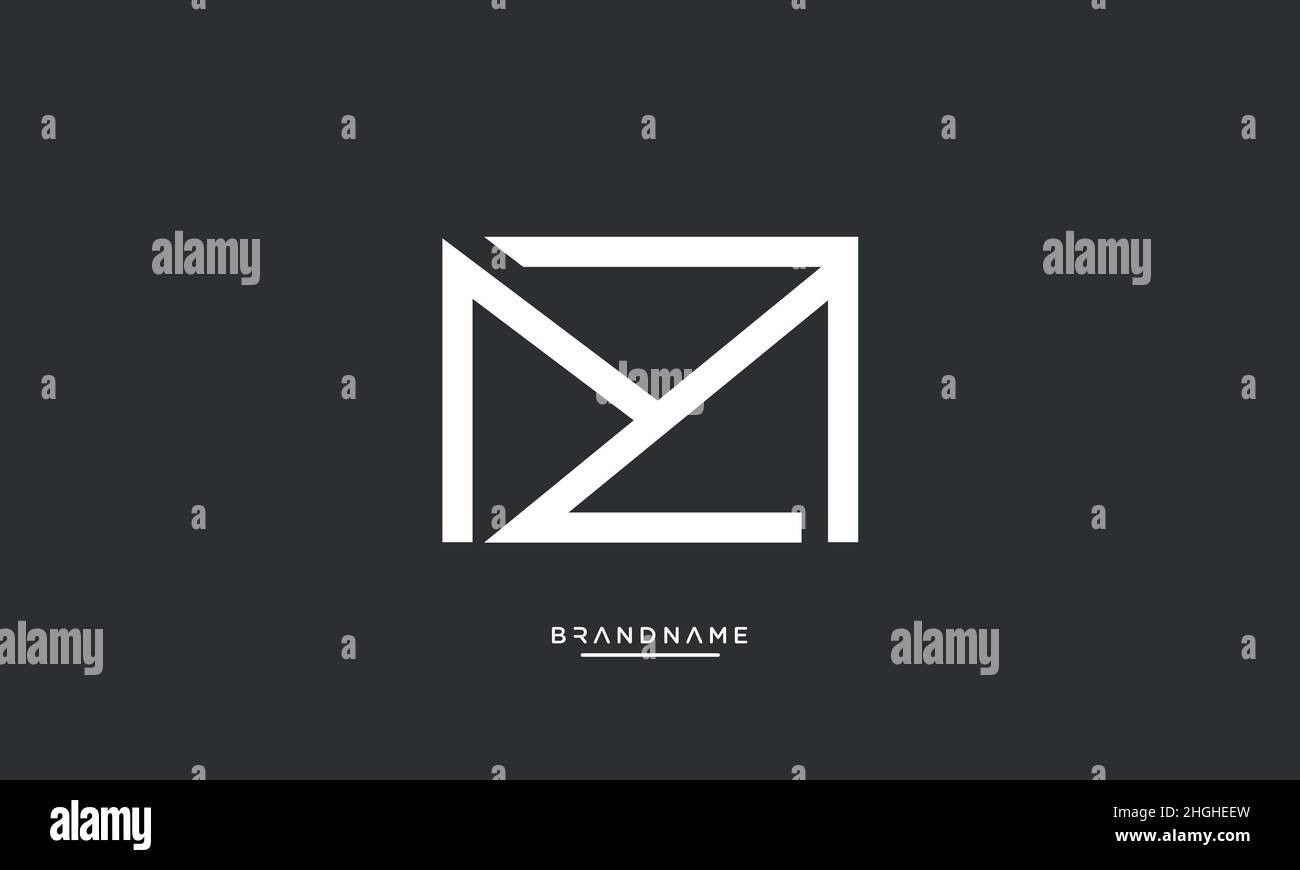 Modern abstract letter MZ, ZM logo design. Minimal MZ, ZM initial based icon vector Stock Vector ...