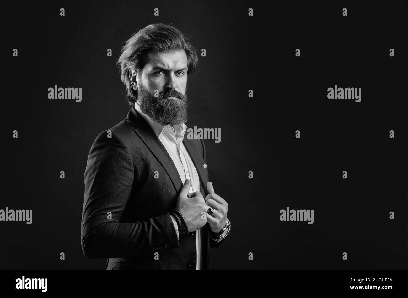 Representation modern successful man business career, attractive ...