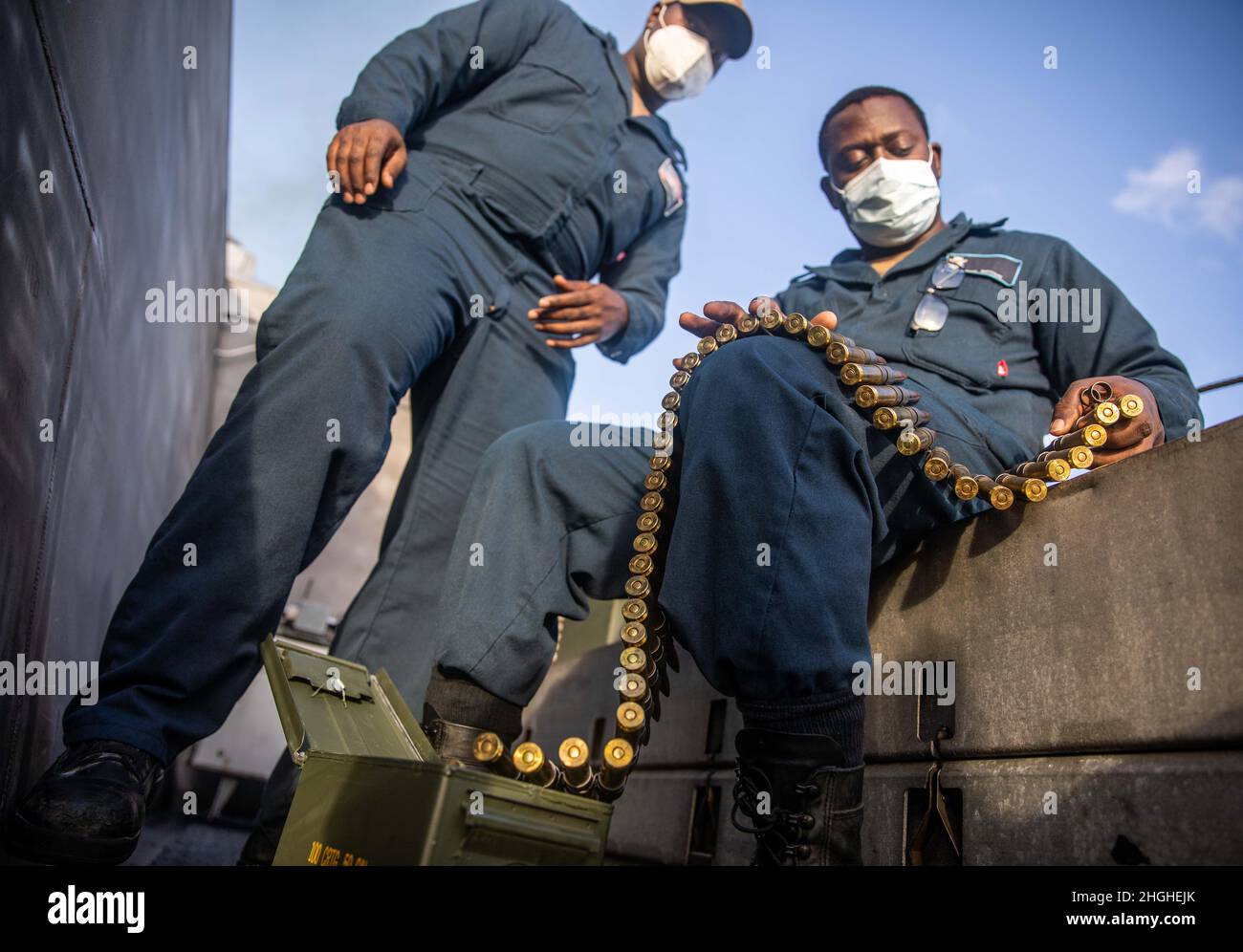 220117-N-HD110-1044 CARIBBEAN SEA - (Jan. 17, 2022) -- Fire Controlman ...