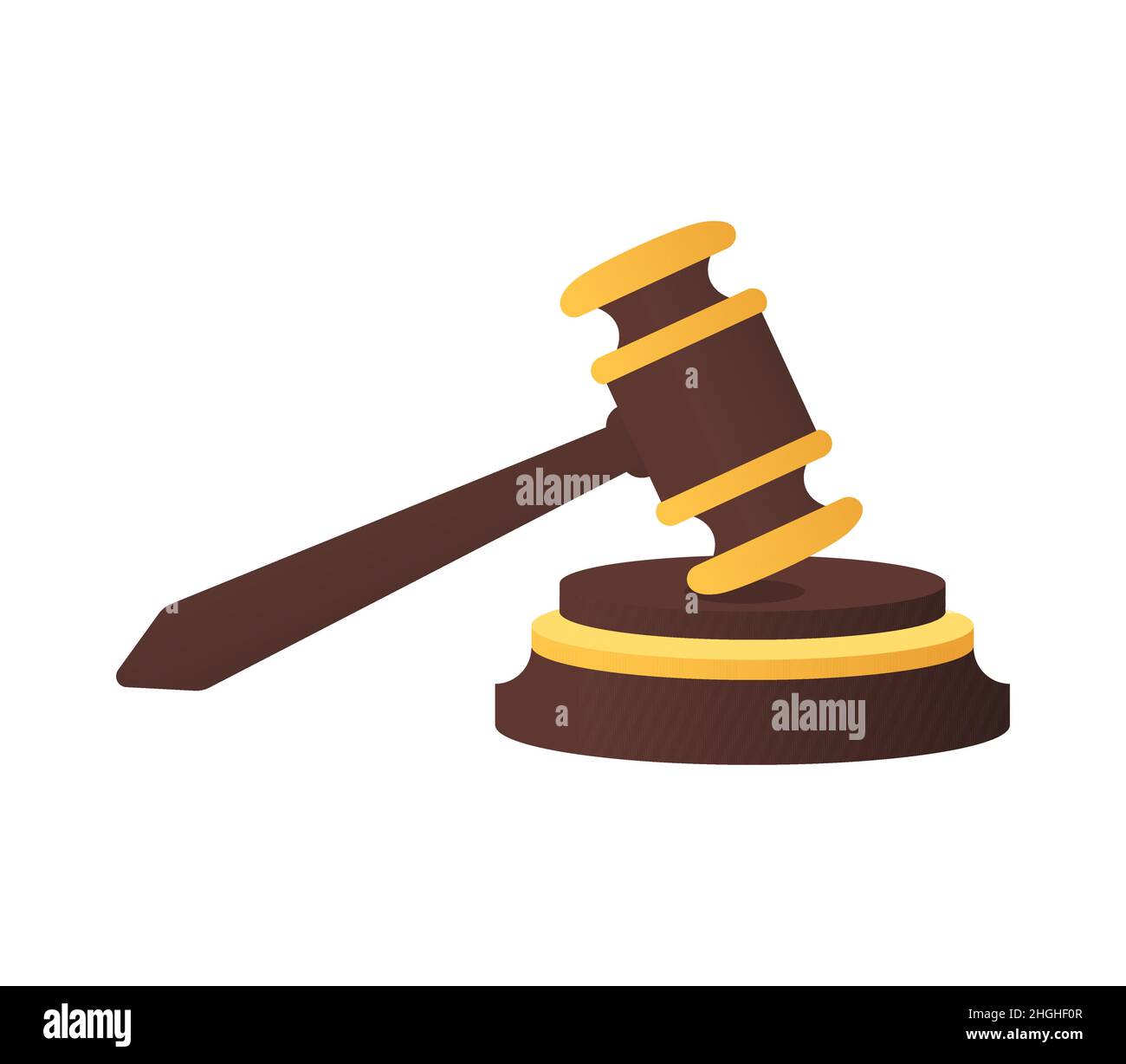 Judges gavel - modern flat design single isolated object. Neat detailed ...