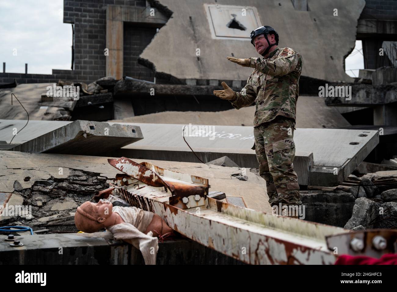 Capt. Chad Robertson, 139th Medical Group nurse, guides the team to ...