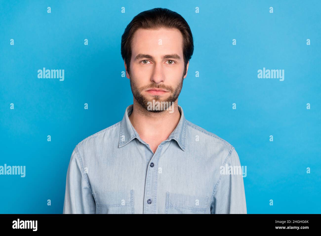 Portrait of attractive serious man ceo boss chief company director ...