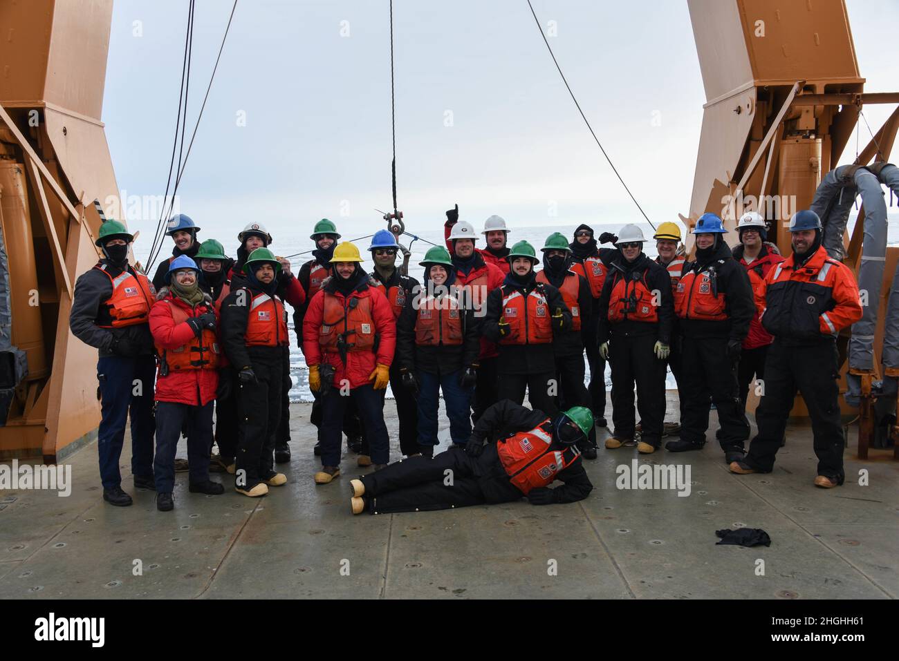 Coast Guard Cutter Healy’s deck department poses for a picture after ...