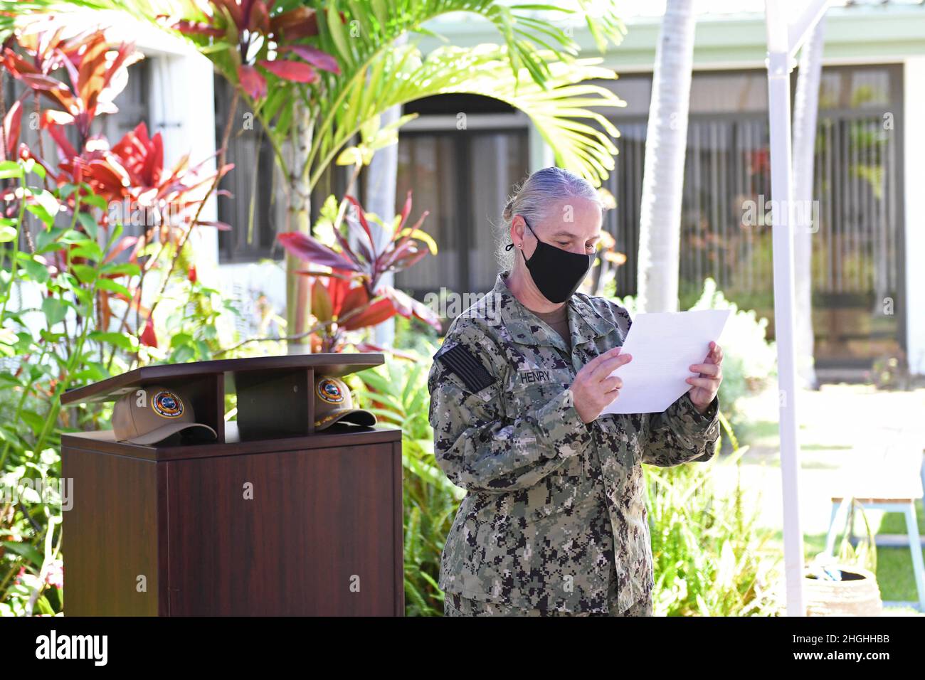Director for Administration, Lt. Cmdr. Shani Henry reads the birthday ...