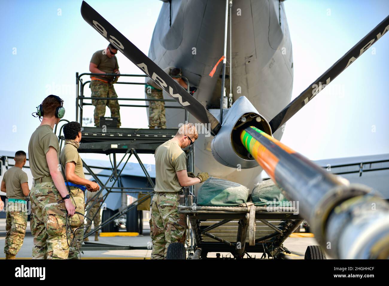 U.S. Air Force Airmen from the 92nd Aircraft Maintenance Squadron ...
