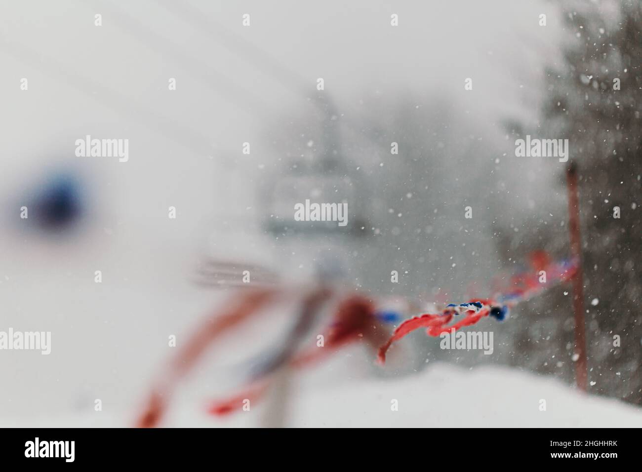 Snow Falling in Winter at Ski Slope Stock Photo - Alamy