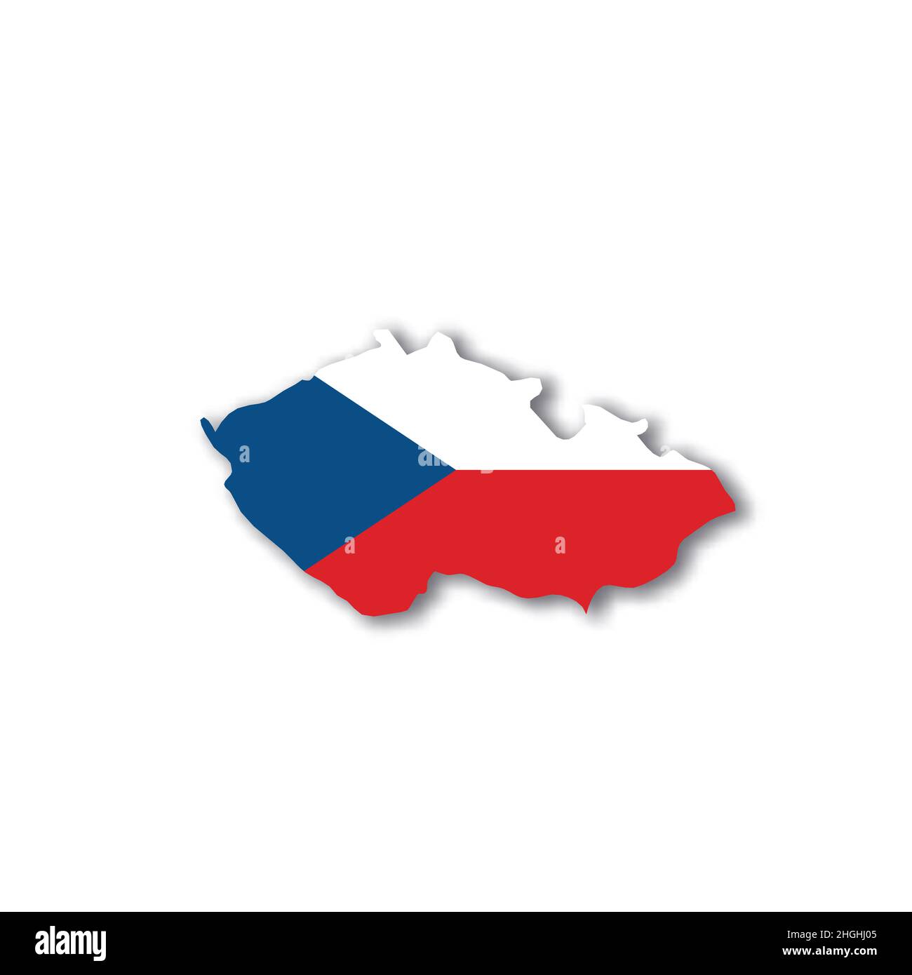 Czech Republic national flag in a shape of country map Stock Vector ...