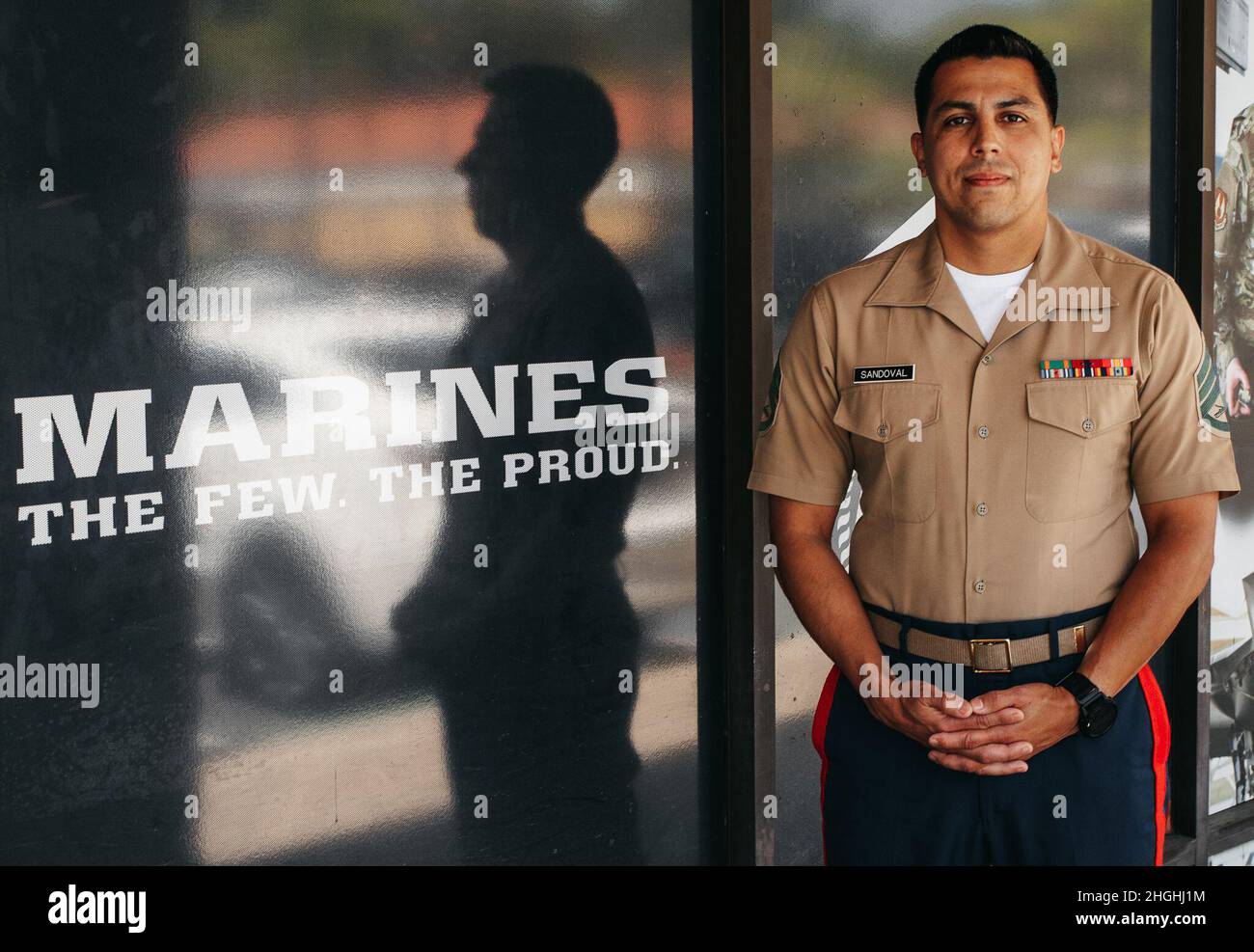 U.S. Marine Corps Staff Sgt. Anthony Sandoval, a recruiter with Recruiting Sub-Station Mission ...