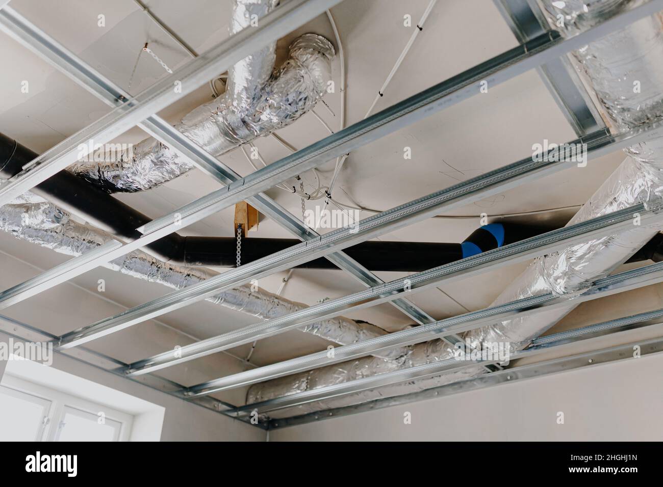 renovation of the suspended ceiling Stock Photo - Alamy