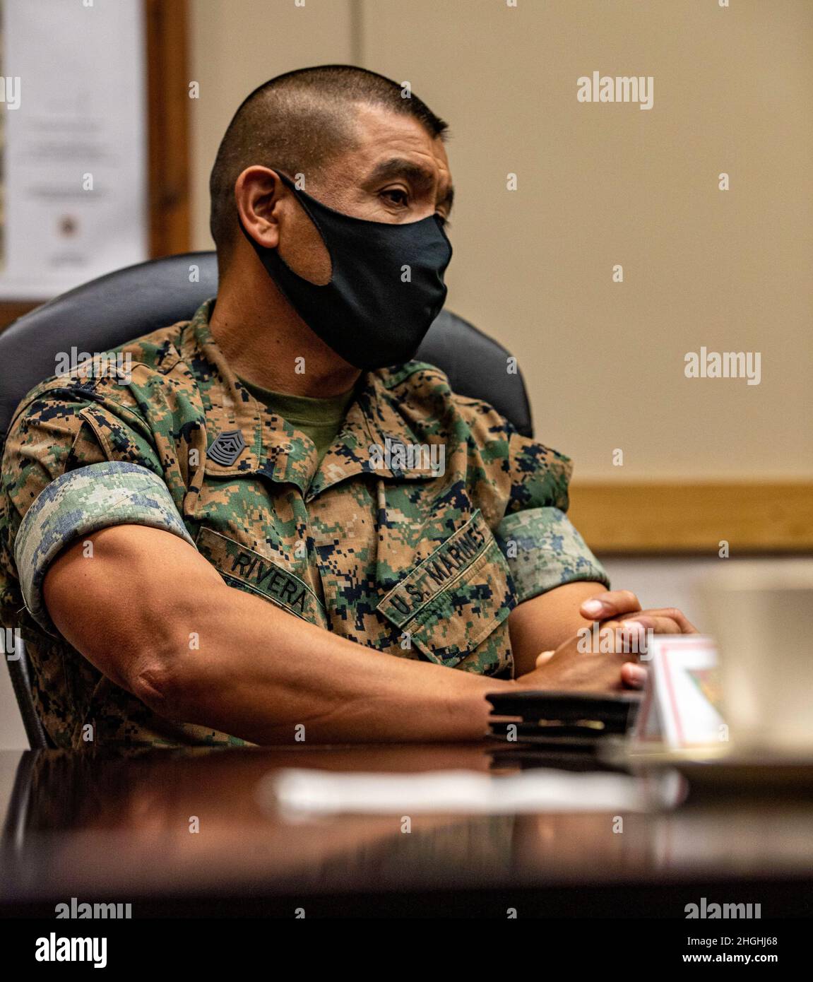 U.S. Marine Corps Sgt. Maj. Israel Rivera, the sergeant major of Marine Corps Air Station (MCAS ...