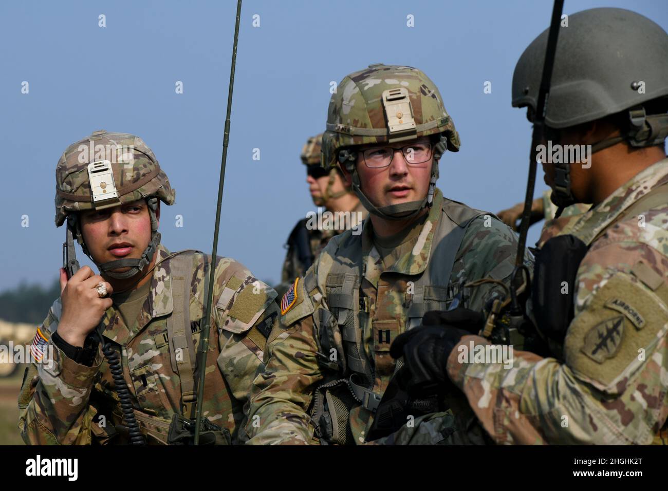Soldiers from the 36th Sustainment Brigade, Texas National Guard, call ...