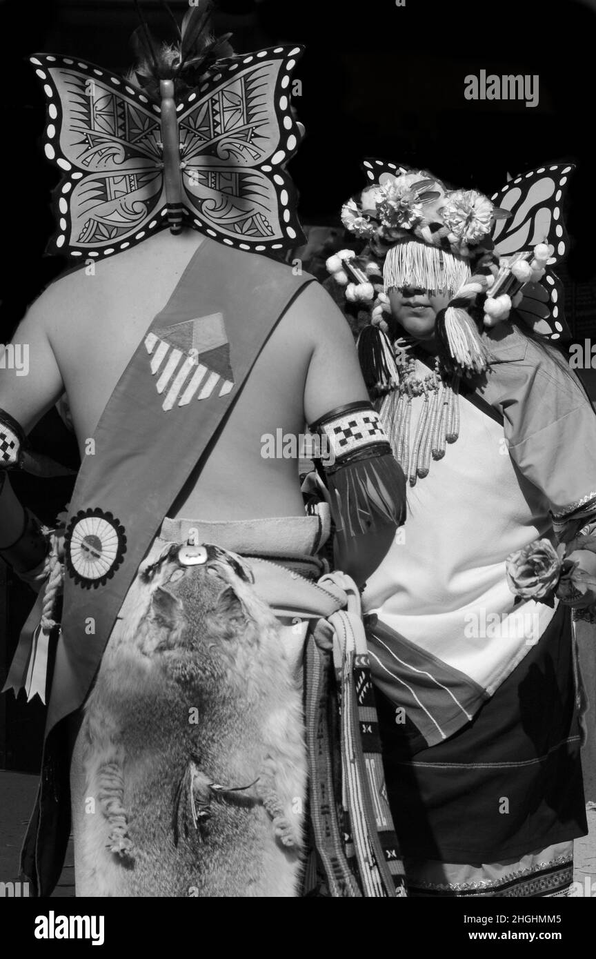 Members of a Native American dance group from Zuni Pueblo perform a ...