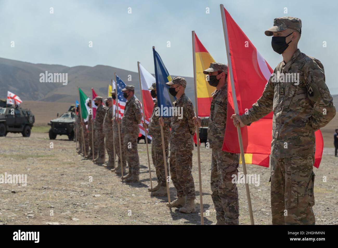 Georgian Defense Force Soldiers participating in Exercise Agile Spirit ...