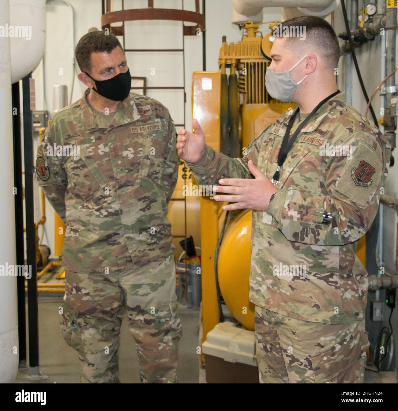 U.S. Air Force Capt. Dana Aube, right, the logistics flight commander ...