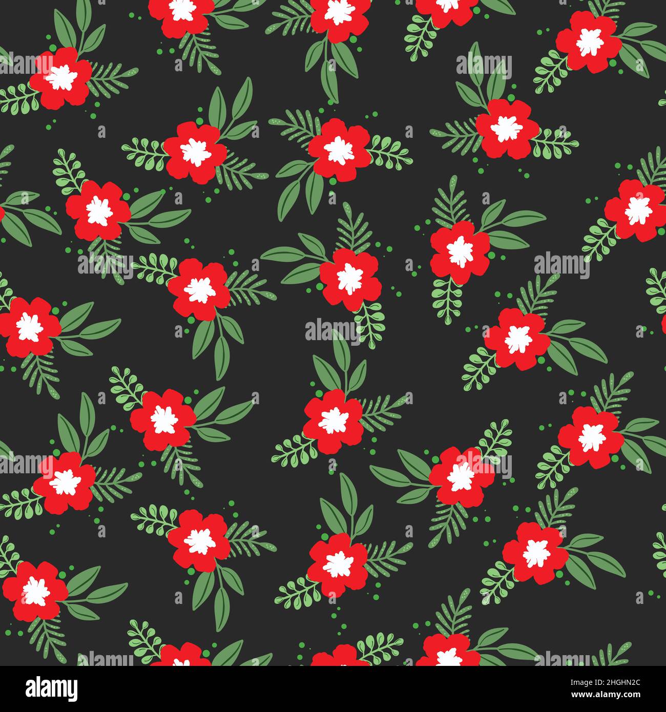 Seamless floral pattern based on traditional folk art ornaments ...