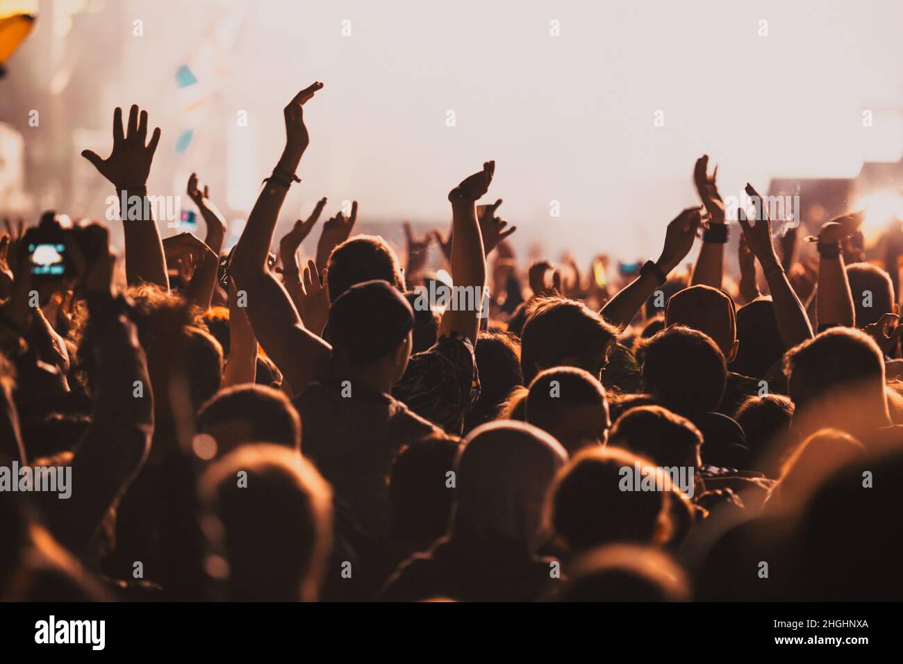 concert and festival background crowd of people partying Stock Photo ...