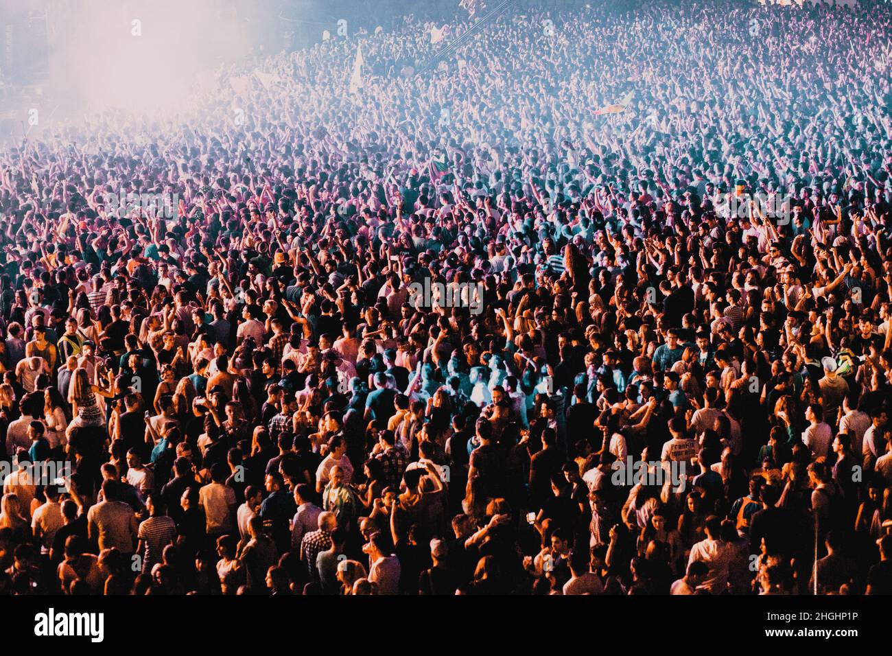 concert and festival background crowd of people partying Stock Photo ...