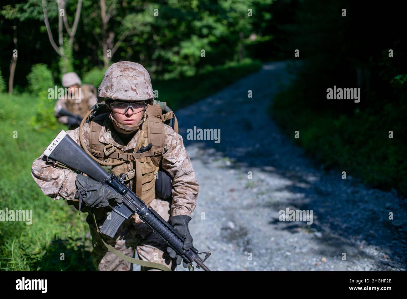 A U.S. Marine Corps officer candidates conduct the Small Unit ...