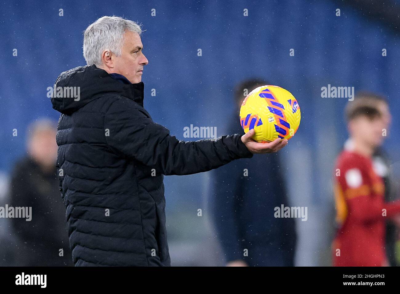 Rome, Italy. 20th Jan, 2022. Jose' Mourinho manager of AS Roma keeps ...