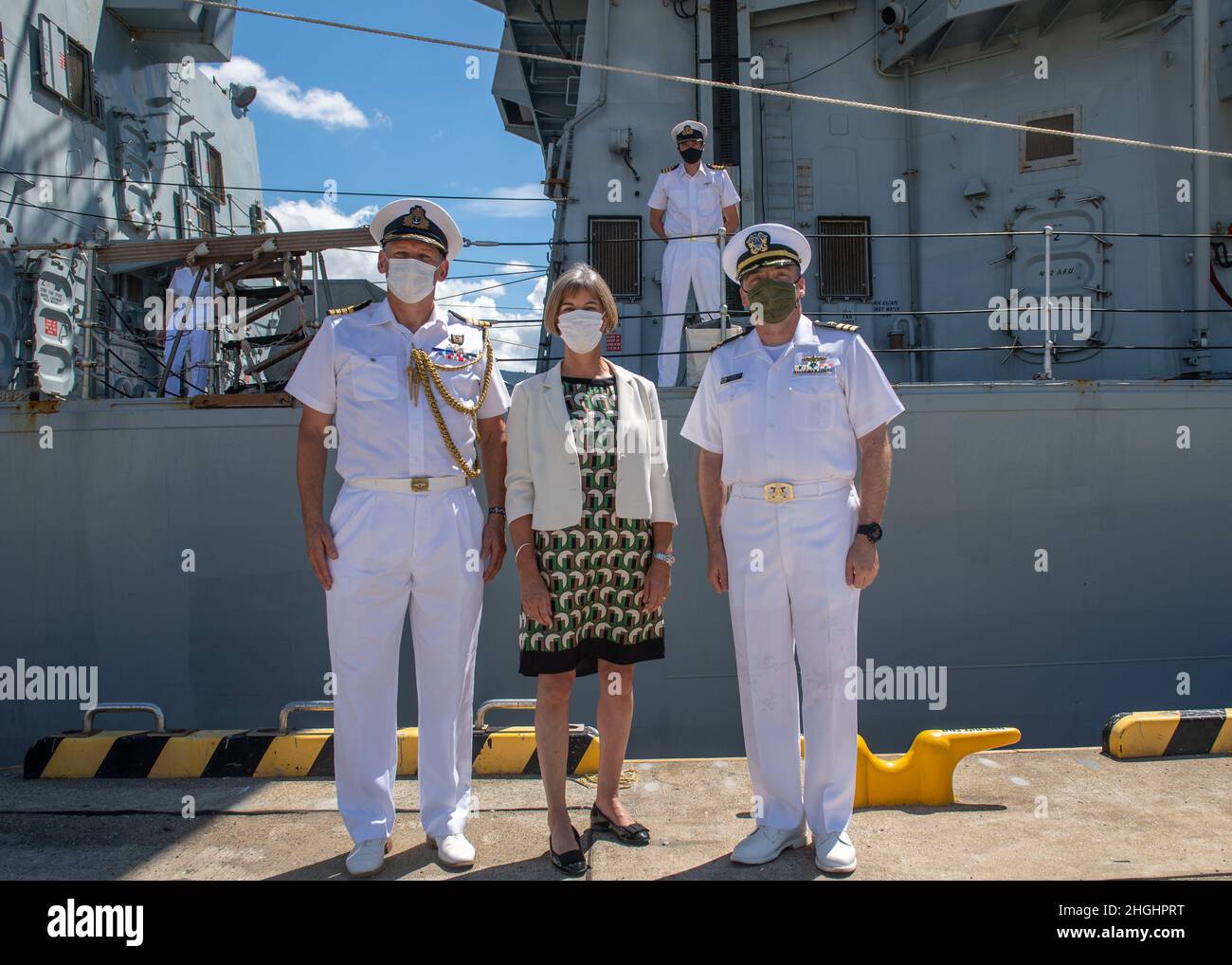 From left, Royal Navy Capt. Simon Staley, U.K. Defense Attaché to Japan ...