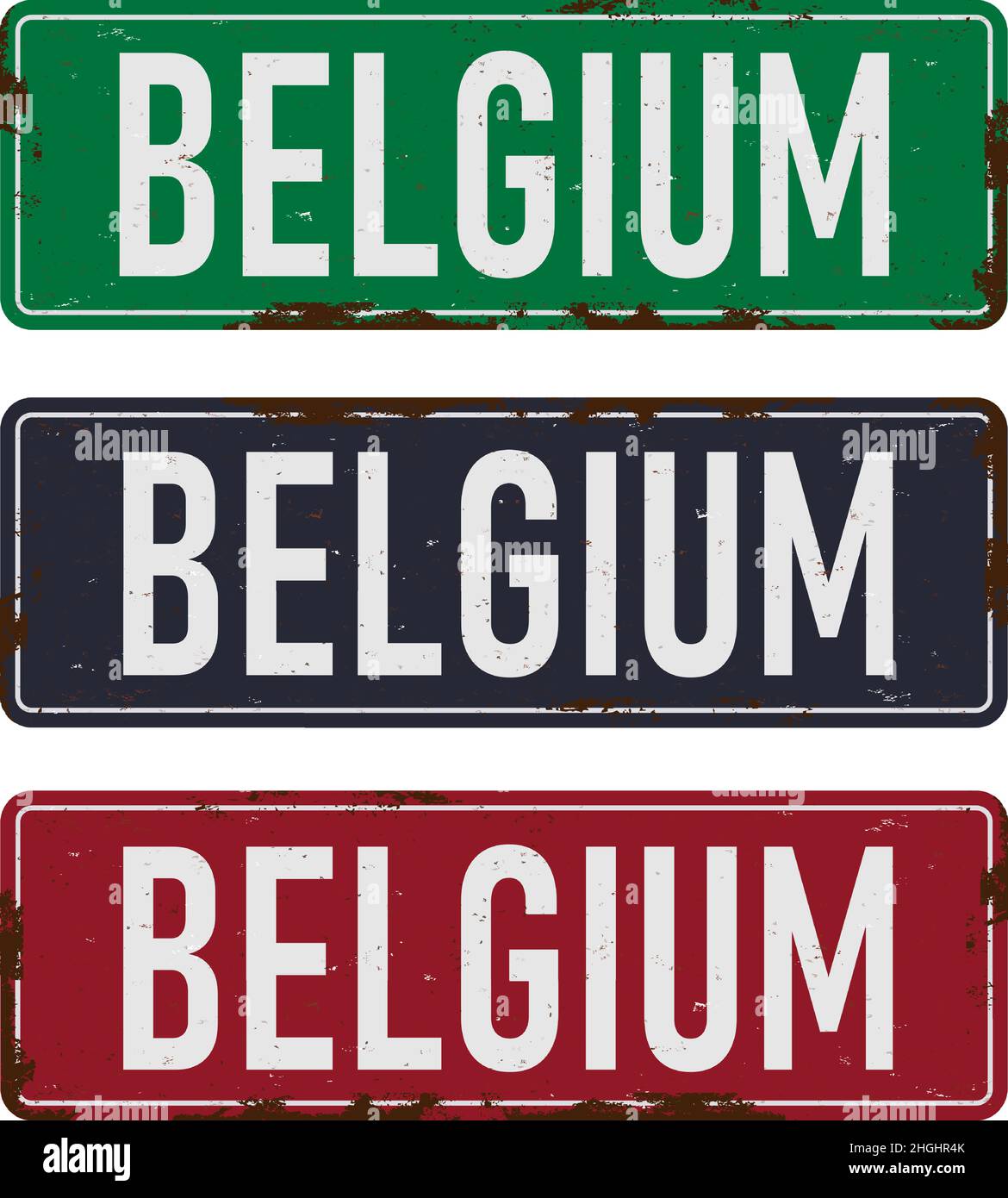 belgium road sign. country name on blue road traffic signs board design ...