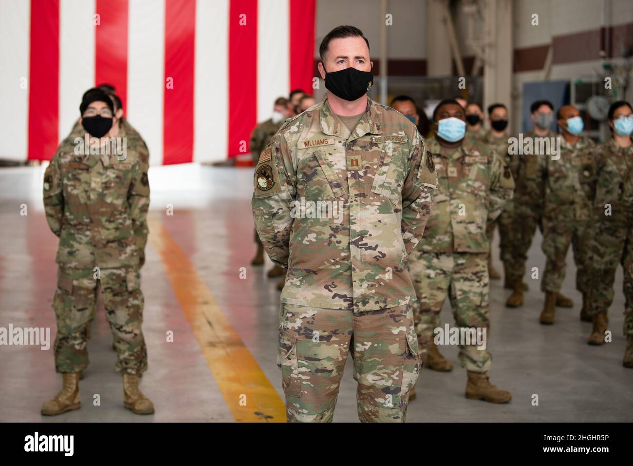 Capt. David E. Williams calls the squadron into formation during the ...