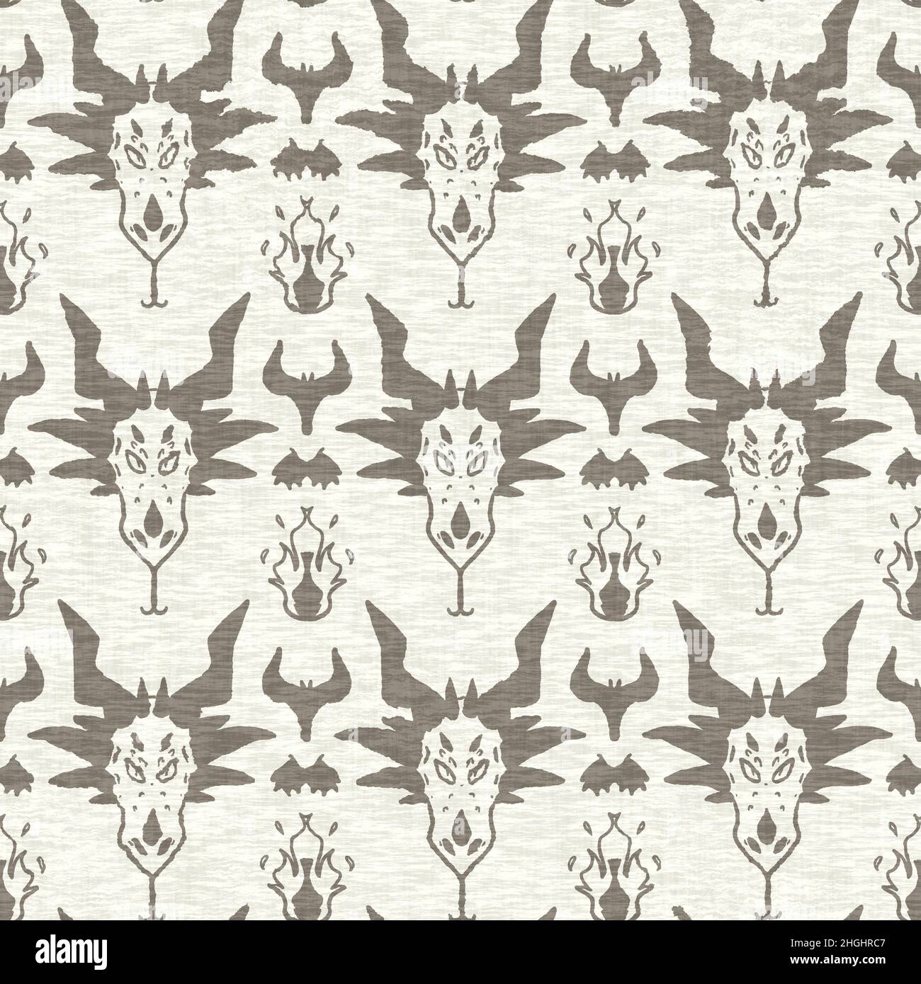Dragon linen effect texture pattern. Seamless woven mythical reptile ...