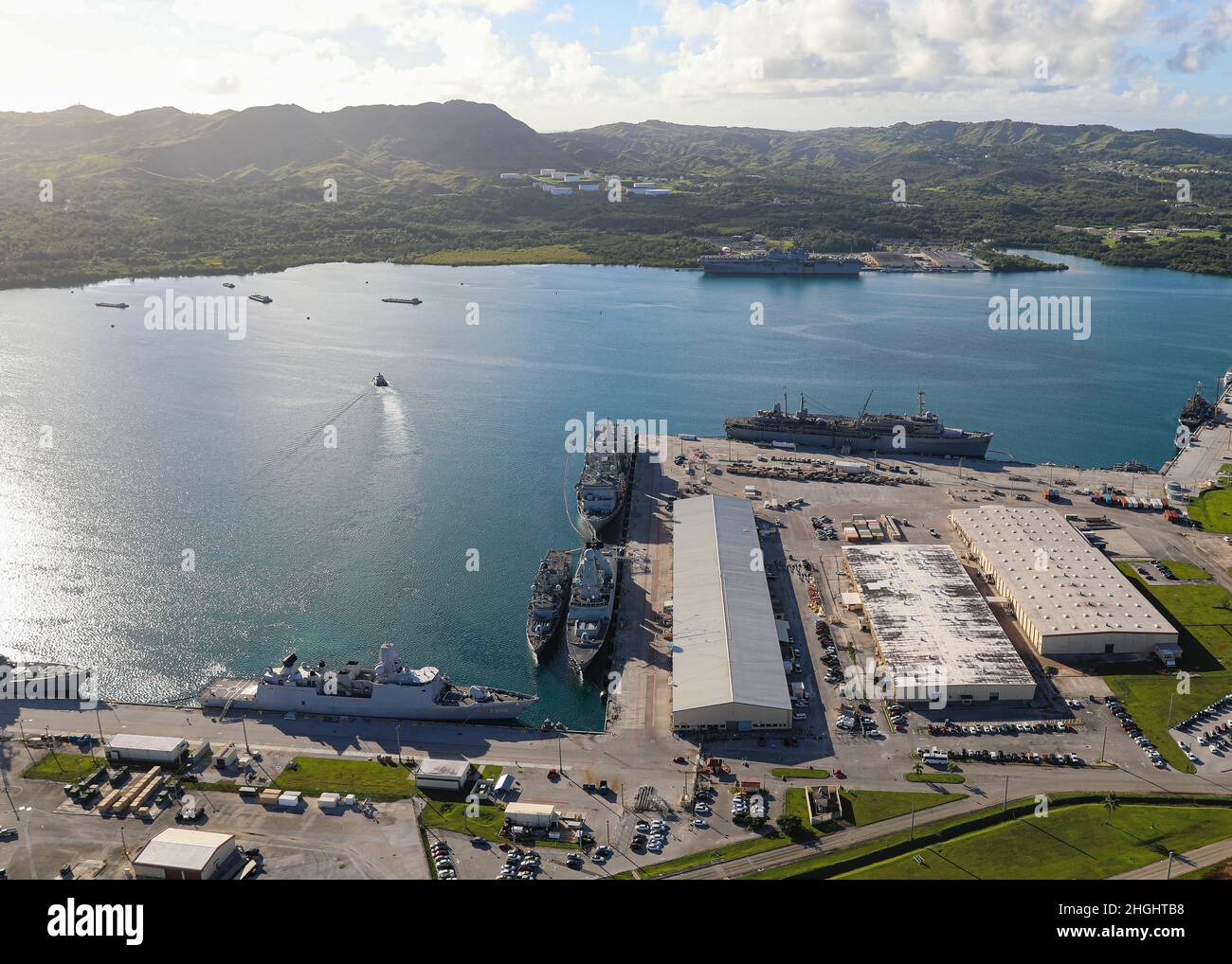 APRA HARBOR, Guam (Aug. 11, 2021) - An aerial view of U.S. Naval Base ...
