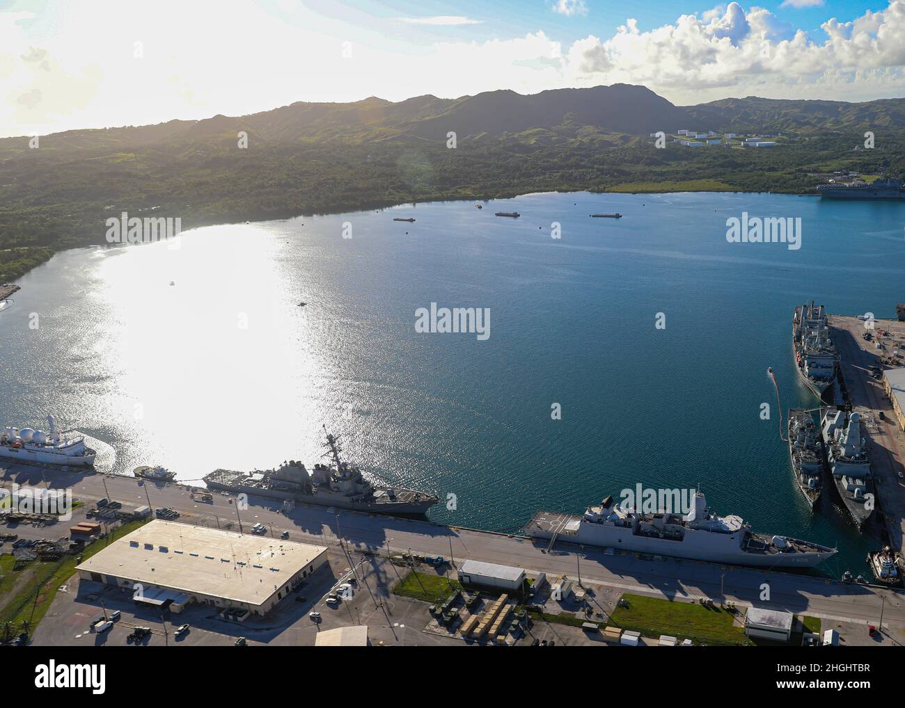 APRA HARBOR, Guam (Aug. 11, 2021) - An aerial view of U.S. Naval Base ...